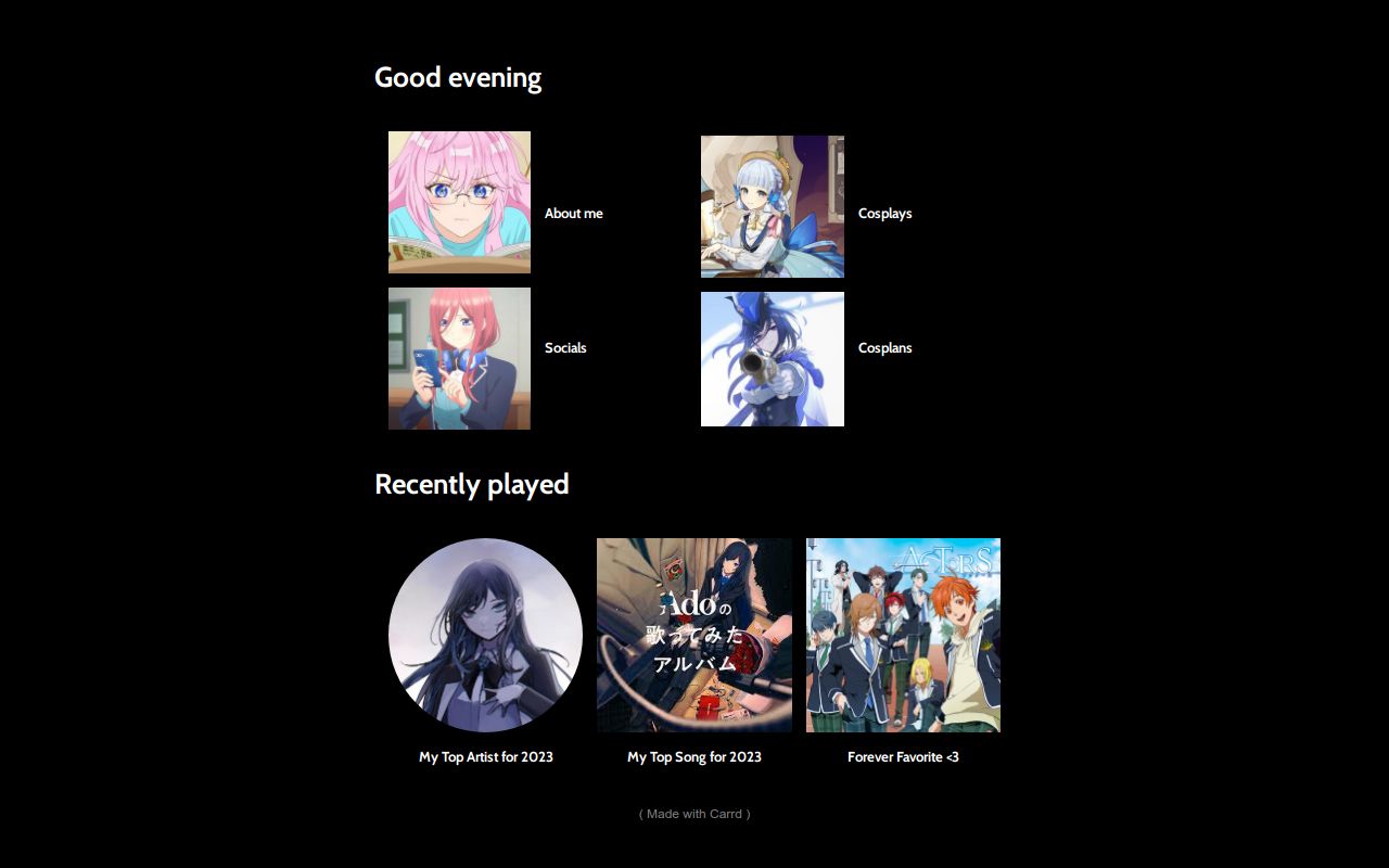 Hikari Hoshino's carrd